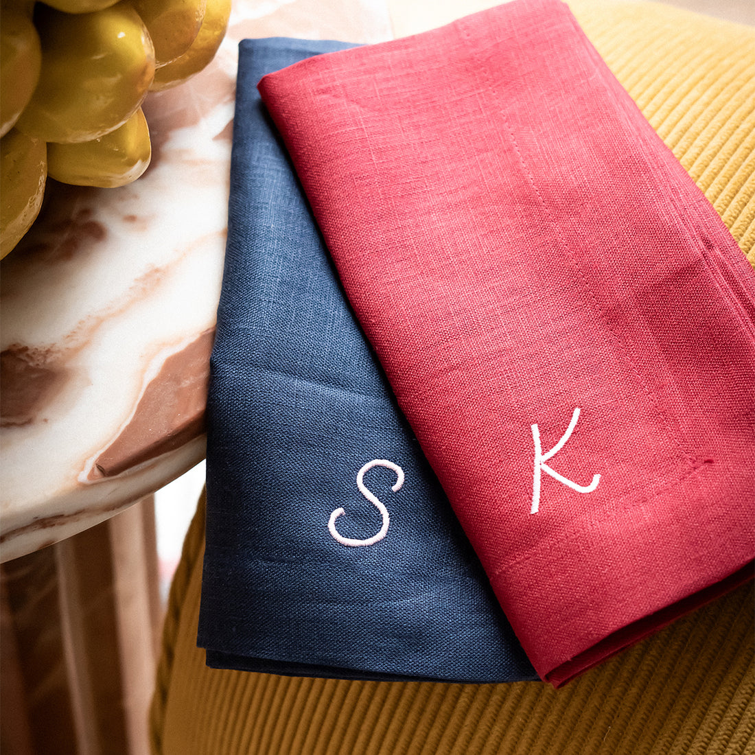 Custom Embroidered Linen Napkins – Not Another Bill